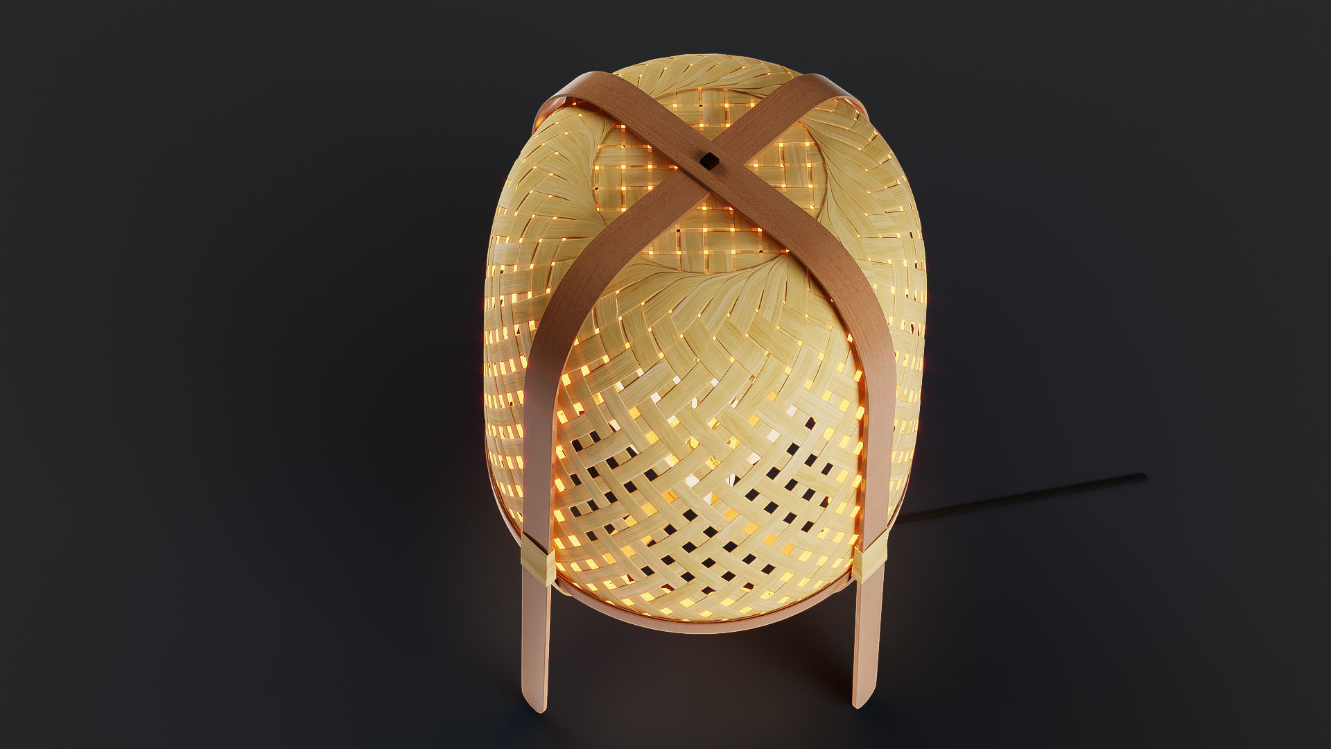 KNIXHULT Table lamp bamboo Ikea rattan 3D model | CGTrader
