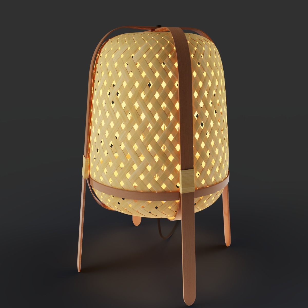 KNIXHULT Table lamp bamboo Ikea rattan 3D model | CGTrader