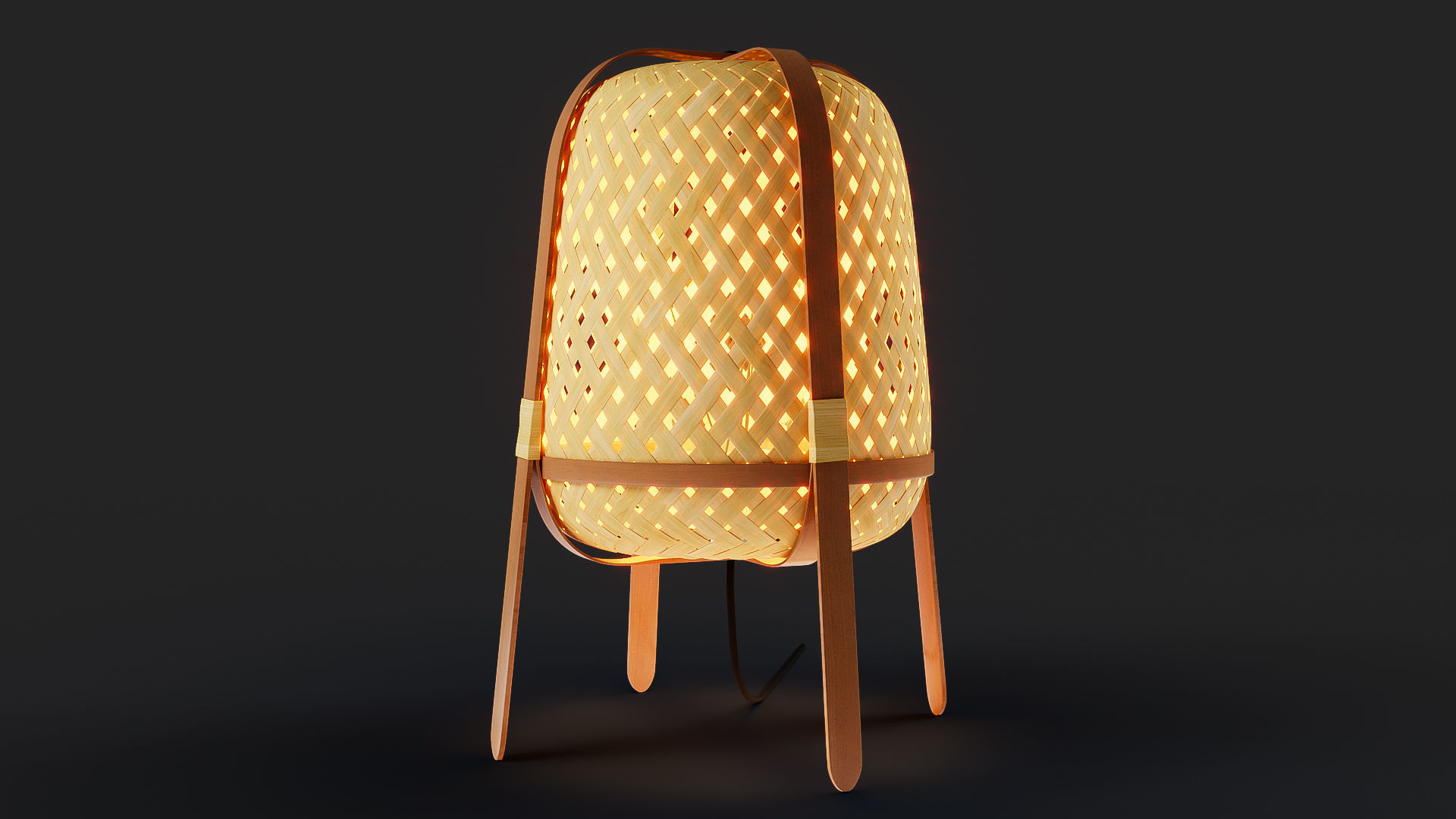 KNIXHULT Table lamp bamboo Ikea rattan 3D model | CGTrader