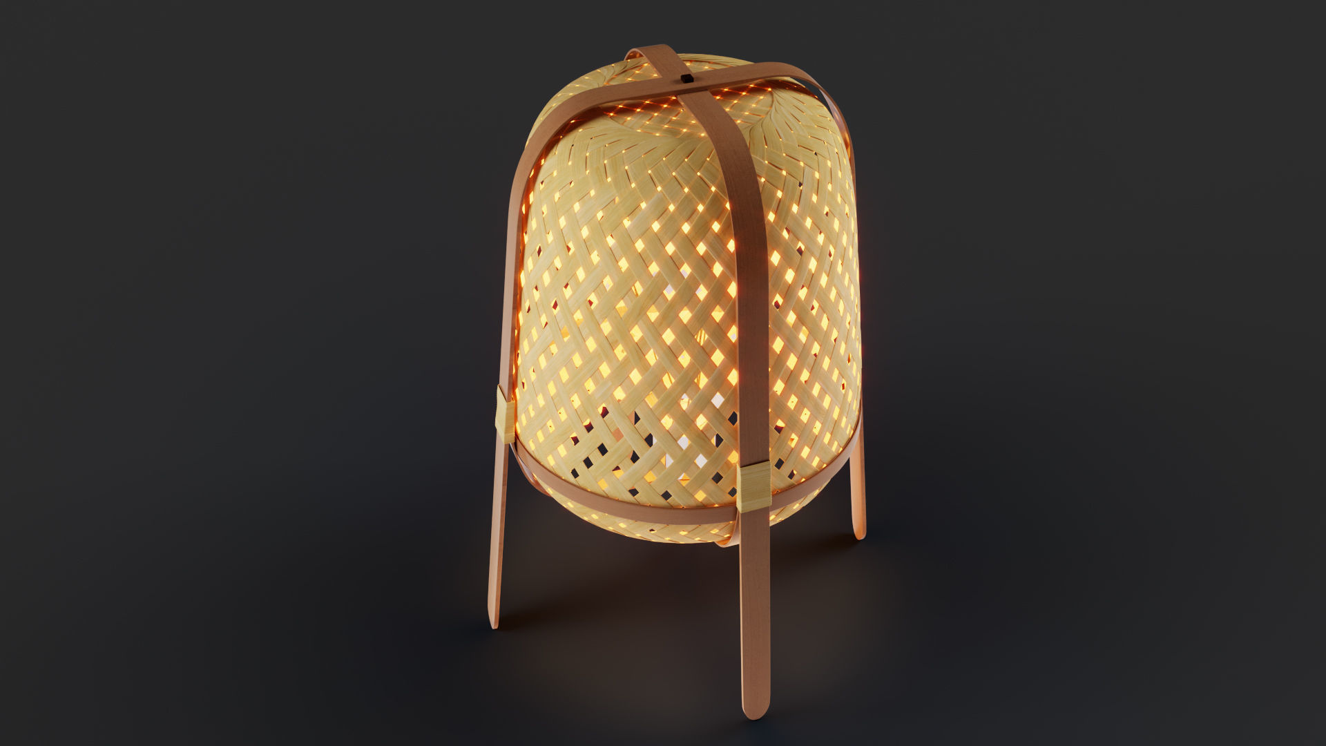 KNIXHULT Table lamp bamboo Ikea rattan 3D model | CGTrader