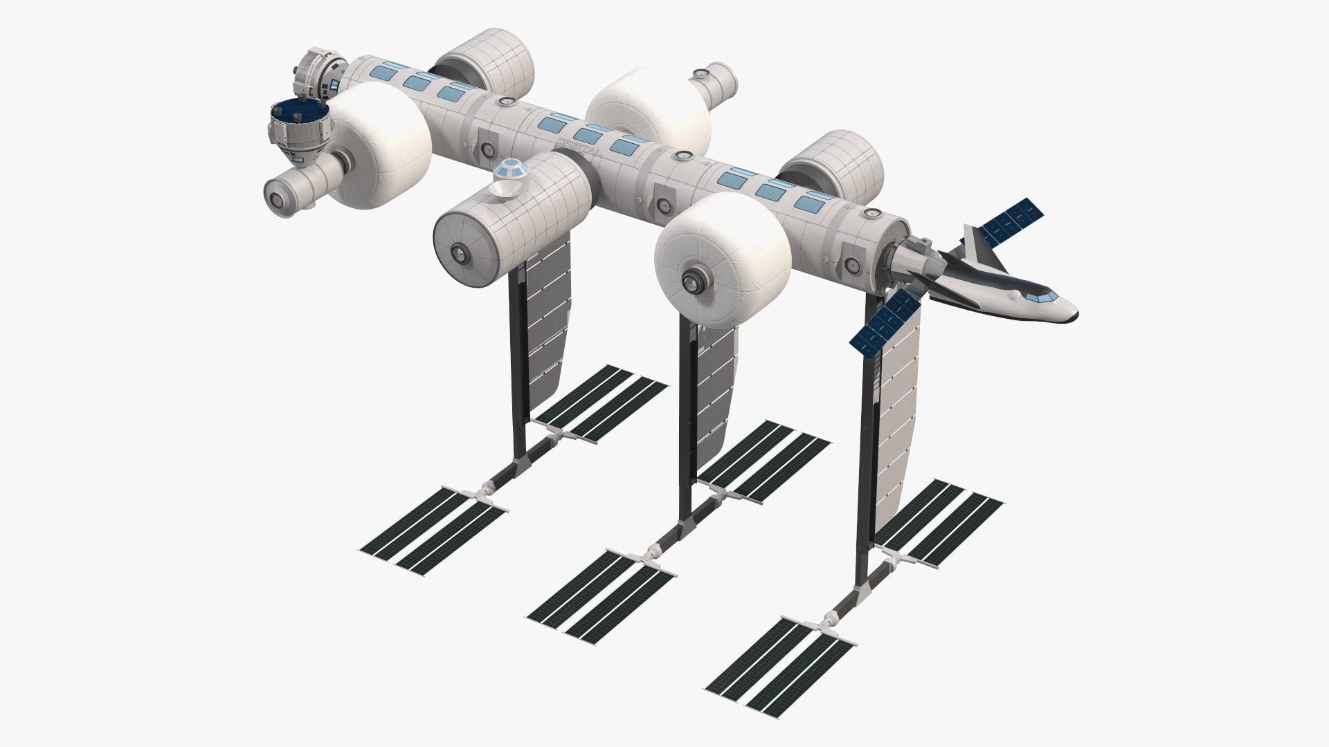 Orbital Reef Blue Origin Space Station Rigged for Maya 3D model rigged ...