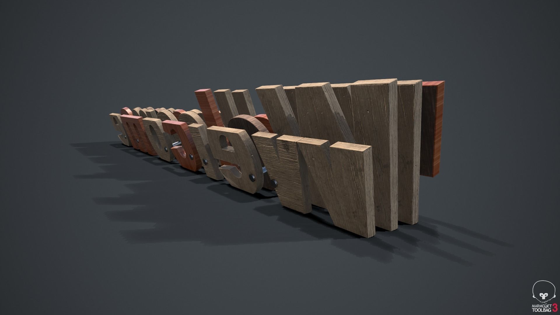 3D model Welcome written wood VR / AR / low-poly | CGTrader