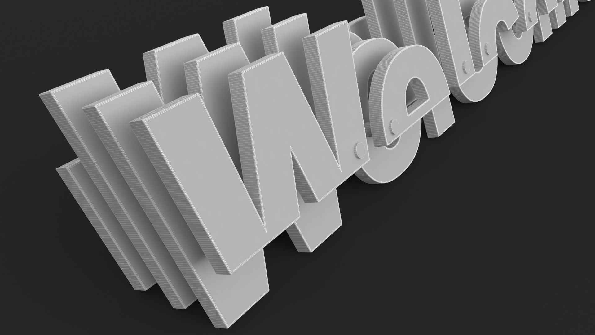 3D model Welcome written wood VR / AR / low-poly | CGTrader