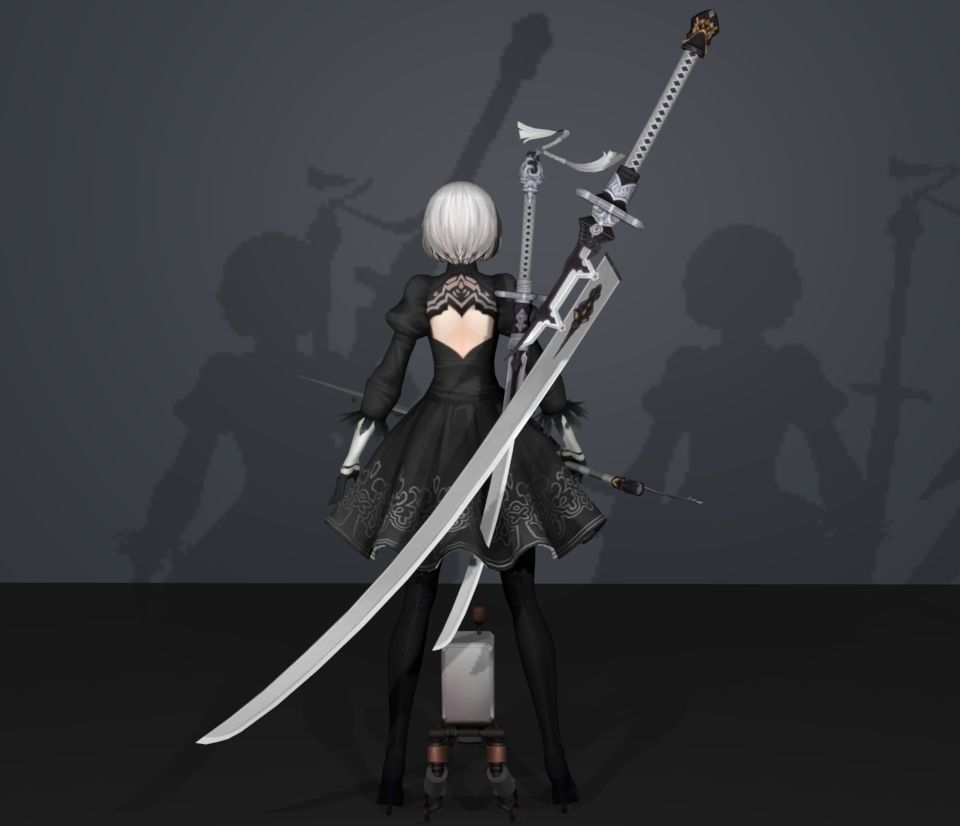 neir 2b 3D model animated rigged | CGTrader