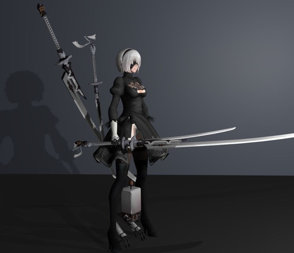 neir 2b 3D model animated rigged | CGTrader