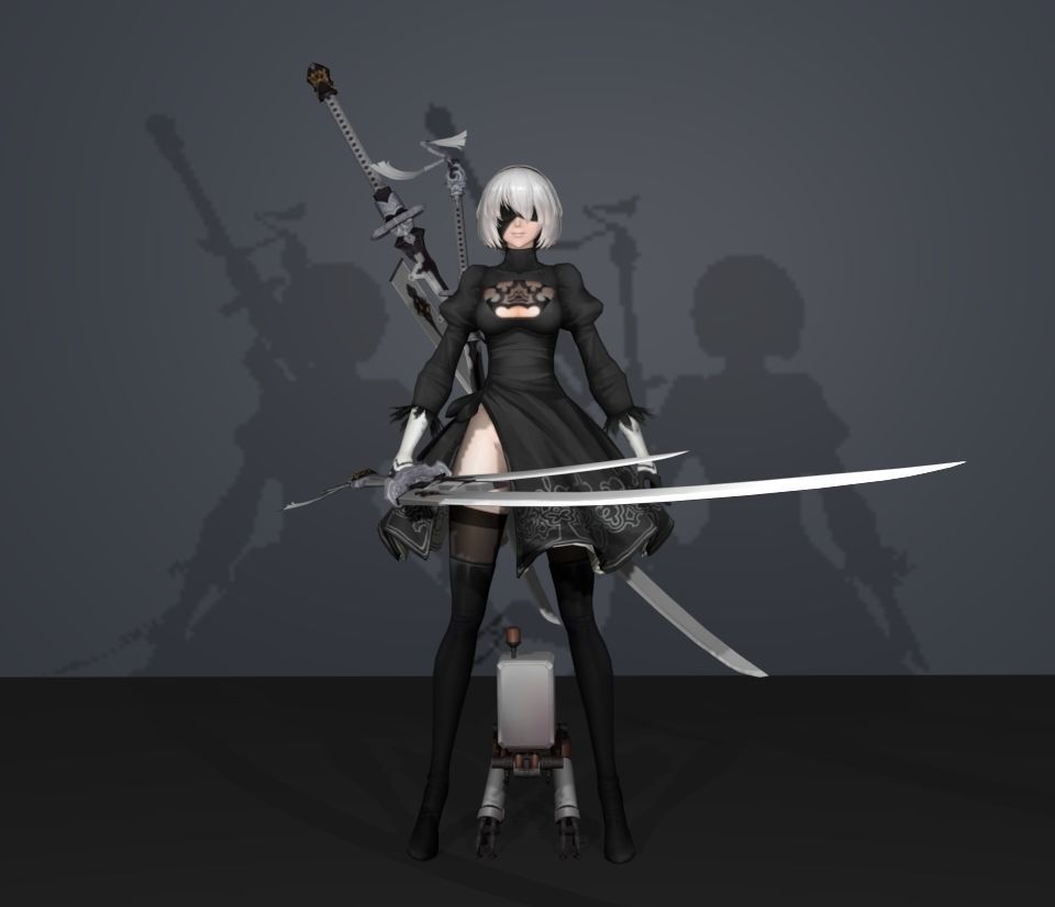 neir 2b 3D model animated rigged | CGTrader