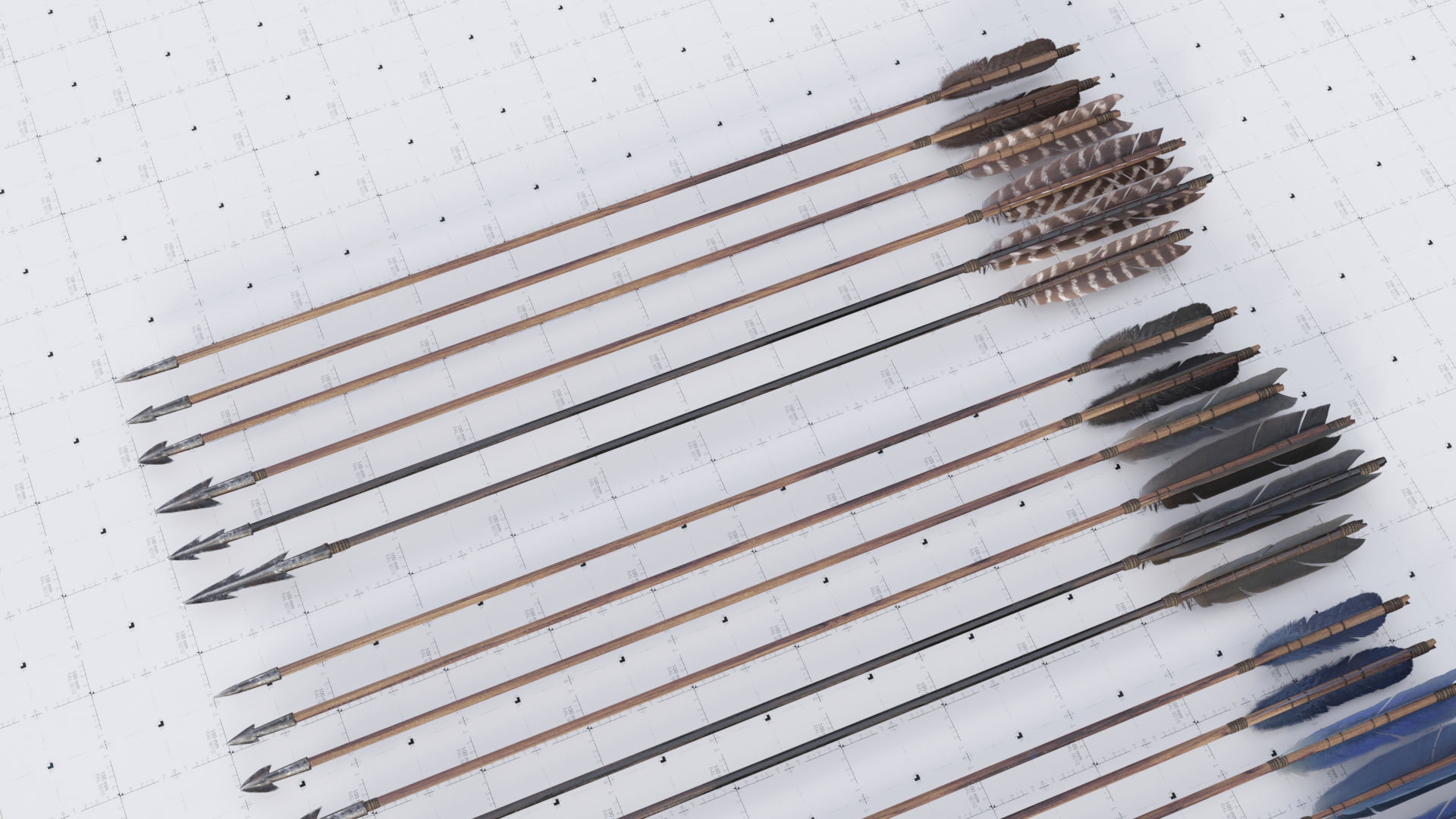 Arrows And Bolts - 36 Types - 3D AssetKit 3D model | CGTrader