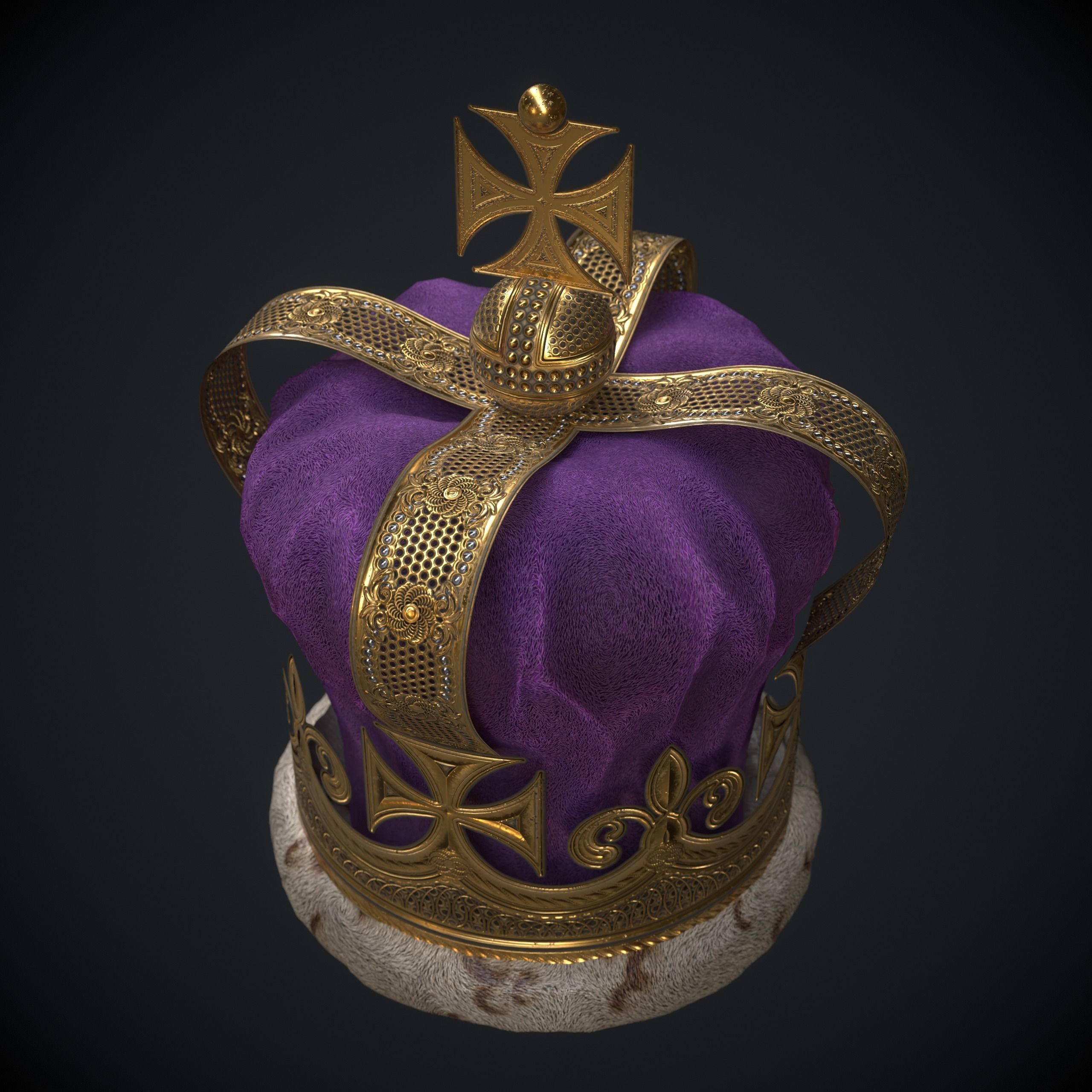 3D model Royal Crown PBR Low Poly VR VR / AR / low-poly | CGTrader