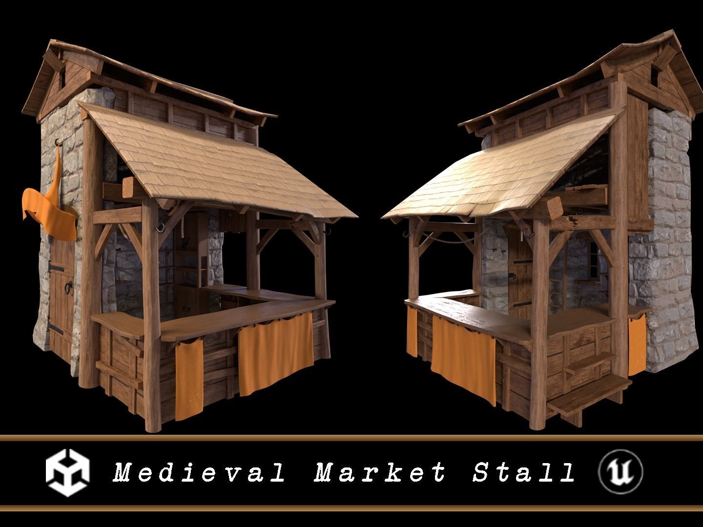 3D model Medieval Market Stall VR / AR / low-poly | CGTrader
