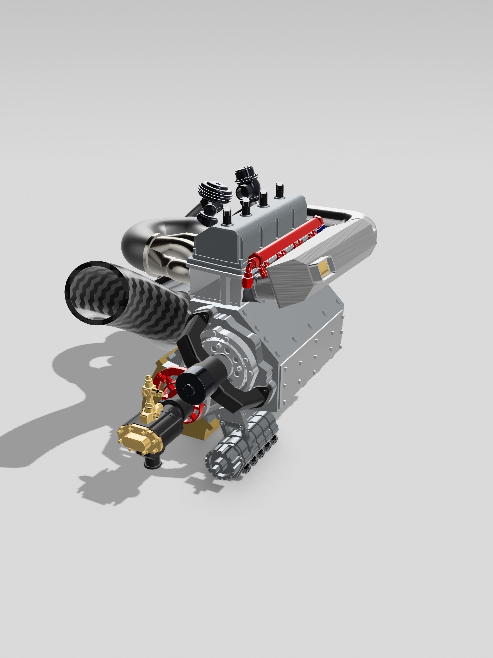 1 64 scale HEMI 4 cylinder Turbo Drag Engine Half Hemi 3D model 3D ...