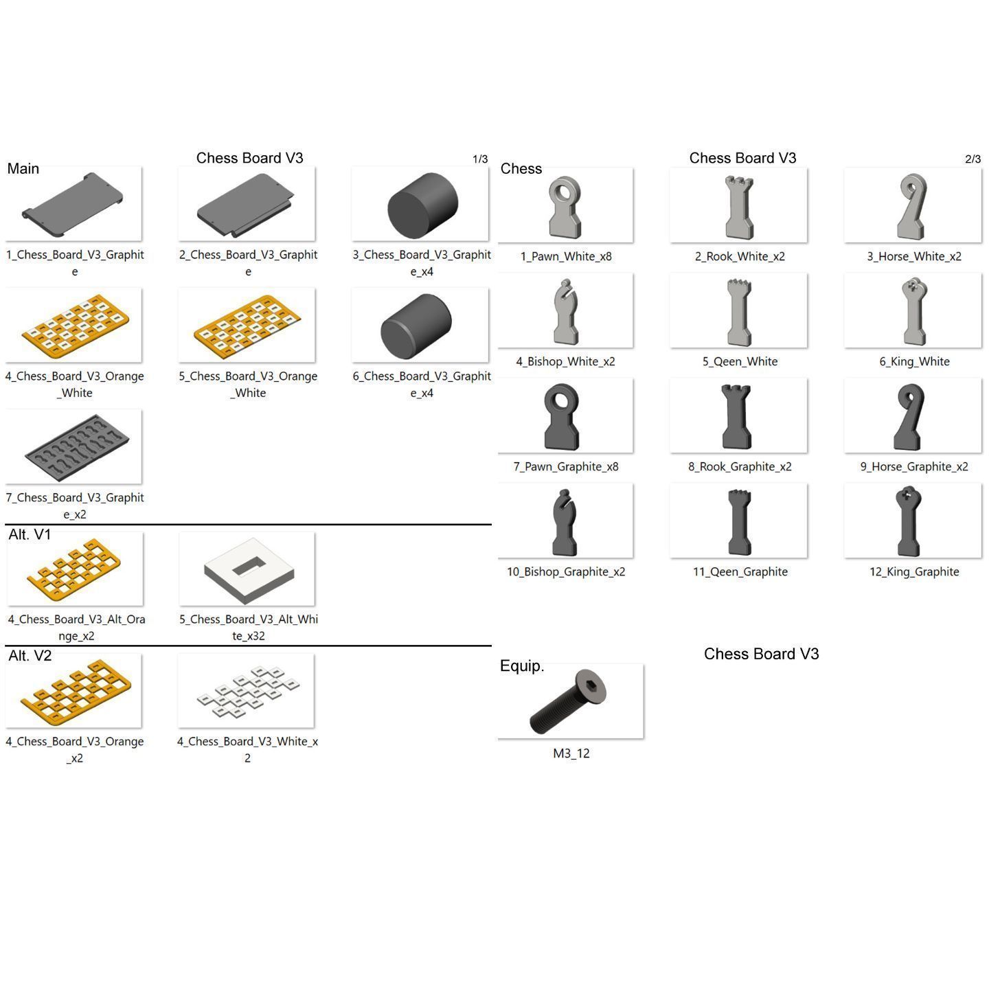 Easy Print Simple Portable Chess Board - Printable model - STL 3D model ...