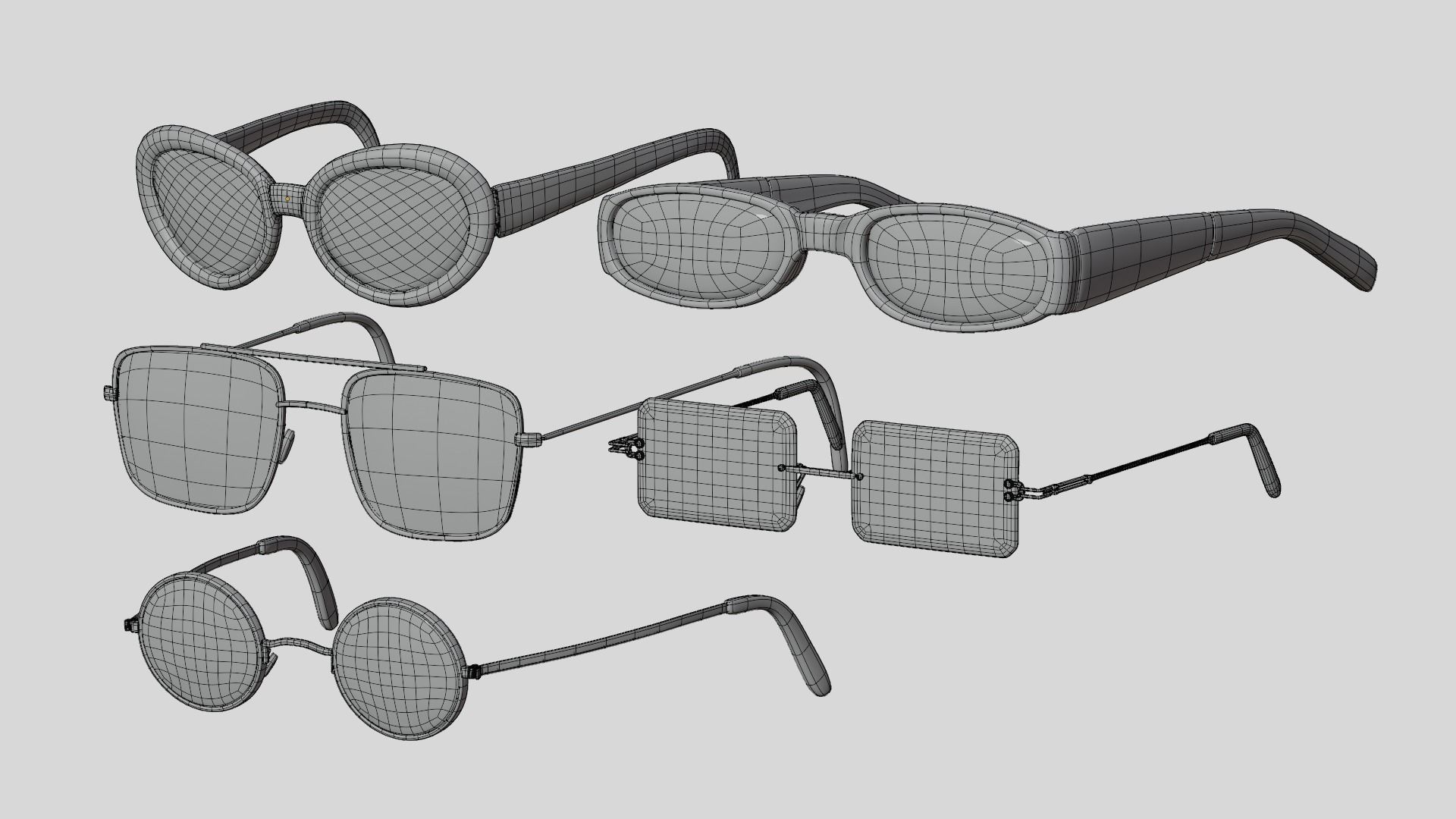 Low-poly and Mid-poly glasses set free 3D model | CGTrader