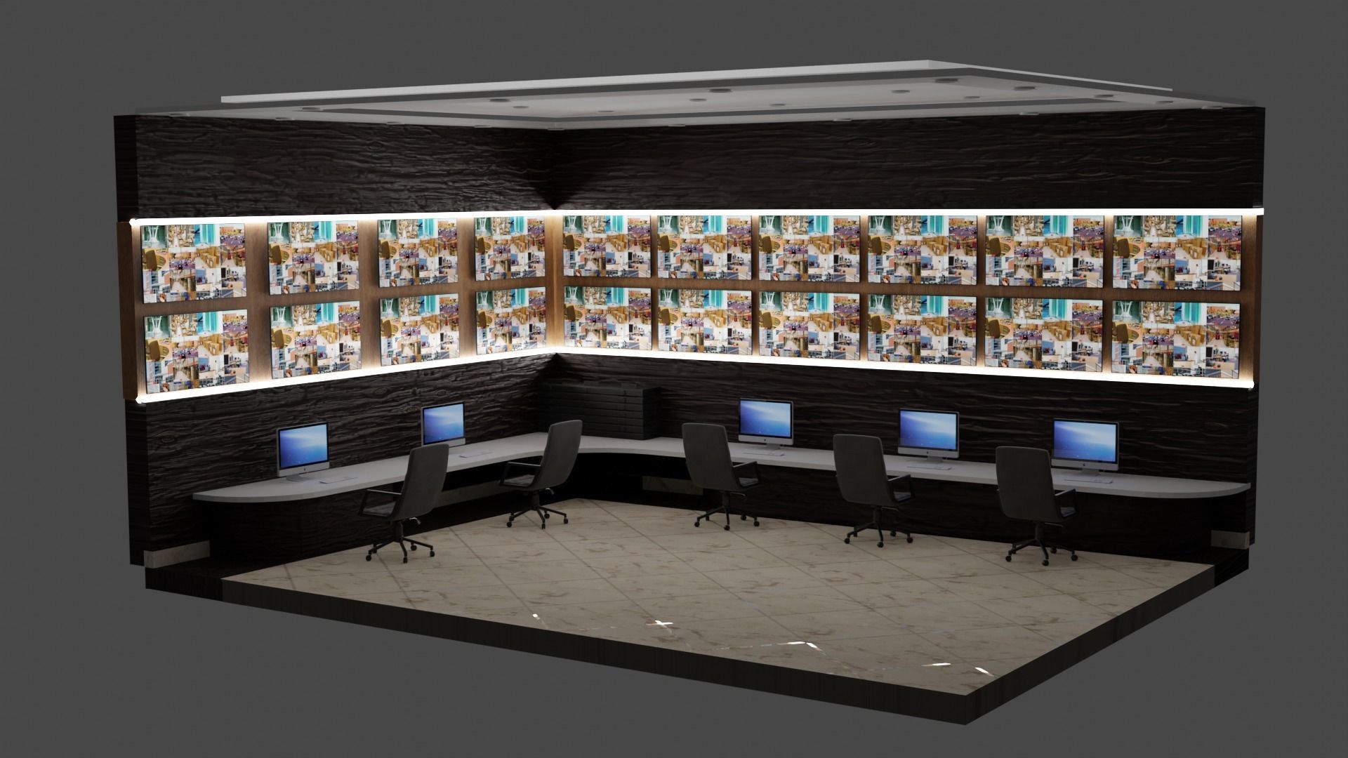 Generic Control Room free 3D model | CGTrader