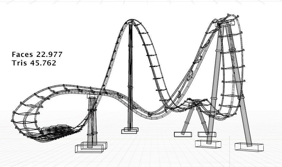 3D model Abandoned Amusement Park - old destroyed Roller coaster VR ...