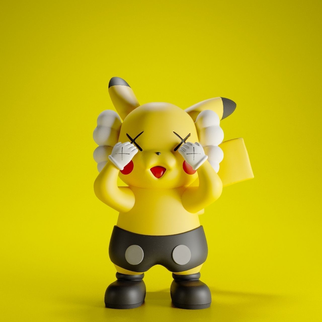 Pikachu x Kaws TOY POKEMON 3D model | CGTrader