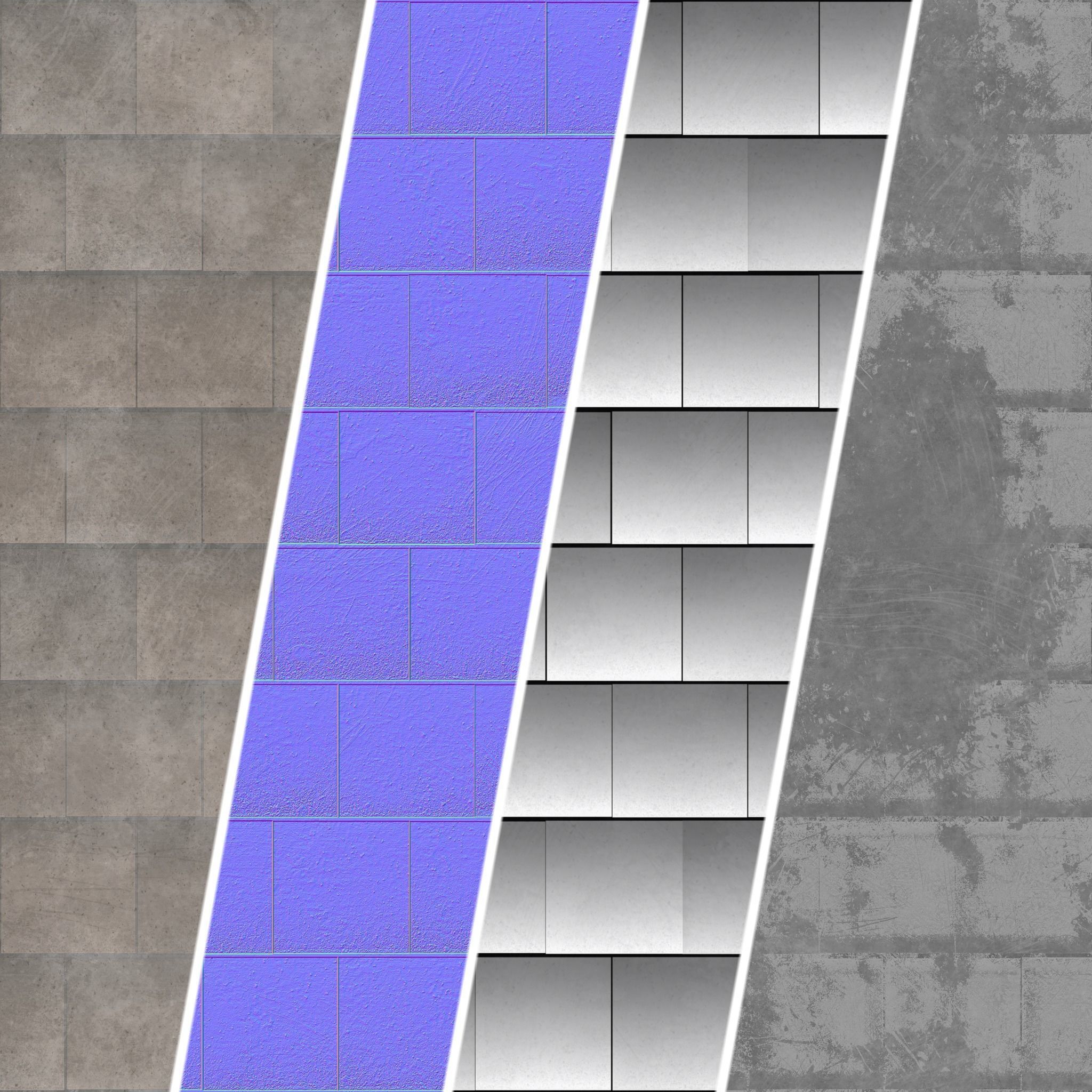 Texture Roof Tile Materials 105- Concrete Roofing - Sbsar Seamless Pbr ...
