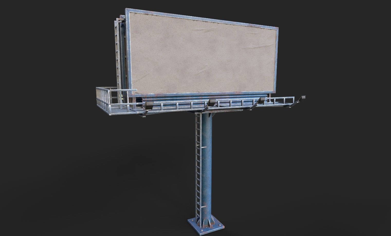 3D model Street Pole Billboard001 Model VR / AR / low-poly | CGTrader