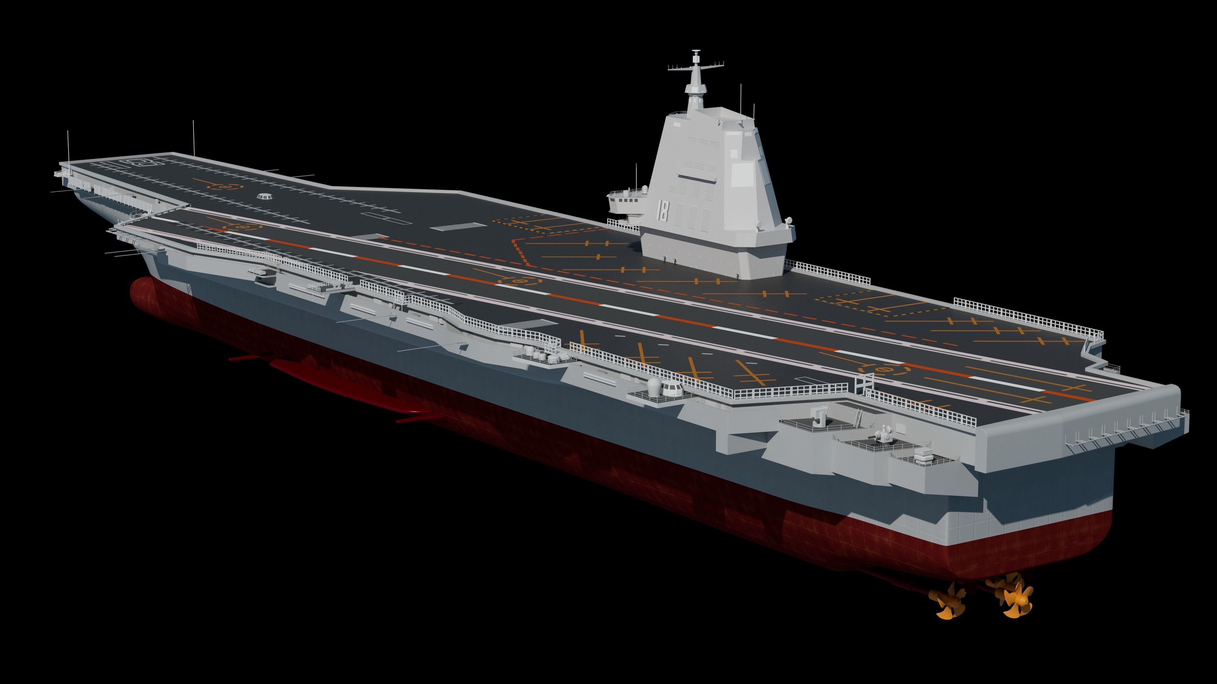 Chinese People Liberation Army Navy Type 003 Aircraft Carrier 3D model ...