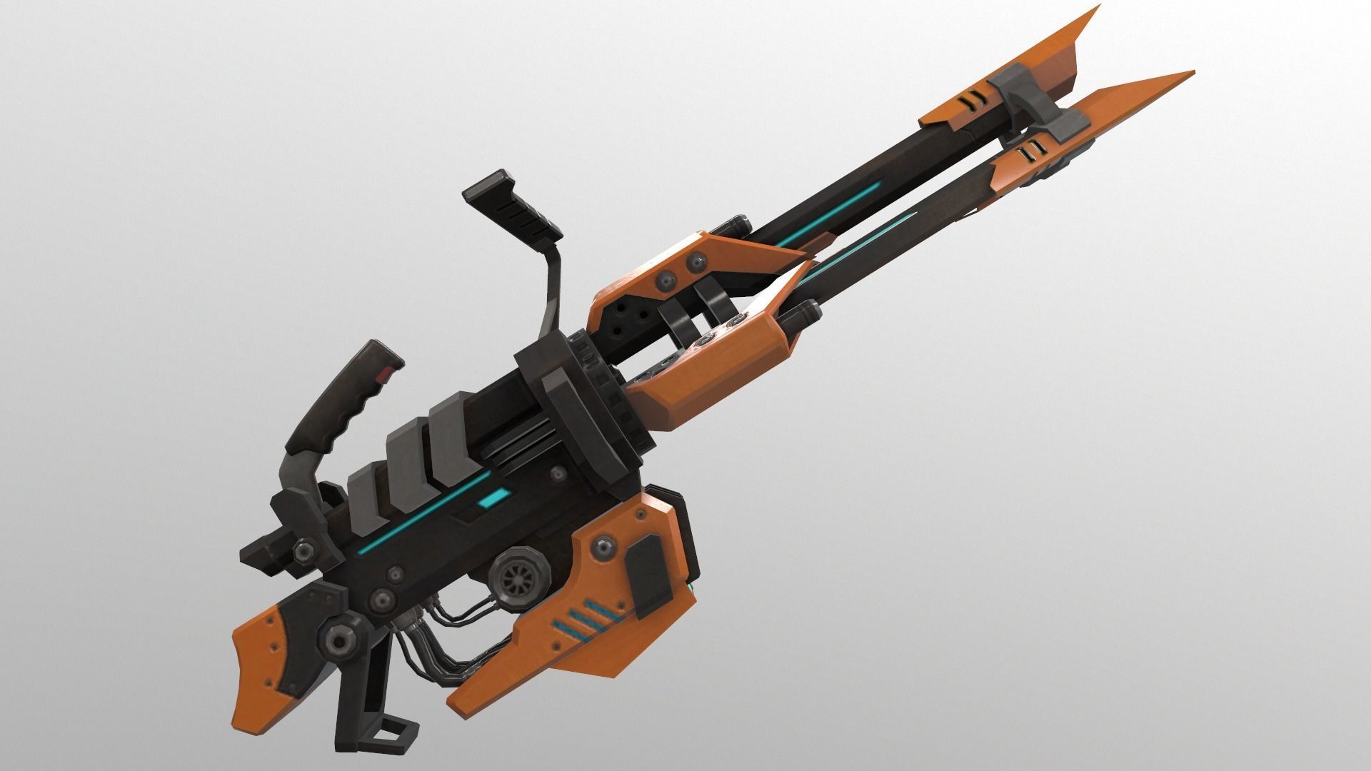 3D model Sci-Fi Gatling Gun Level 2 VR / AR / low-poly | CGTrader