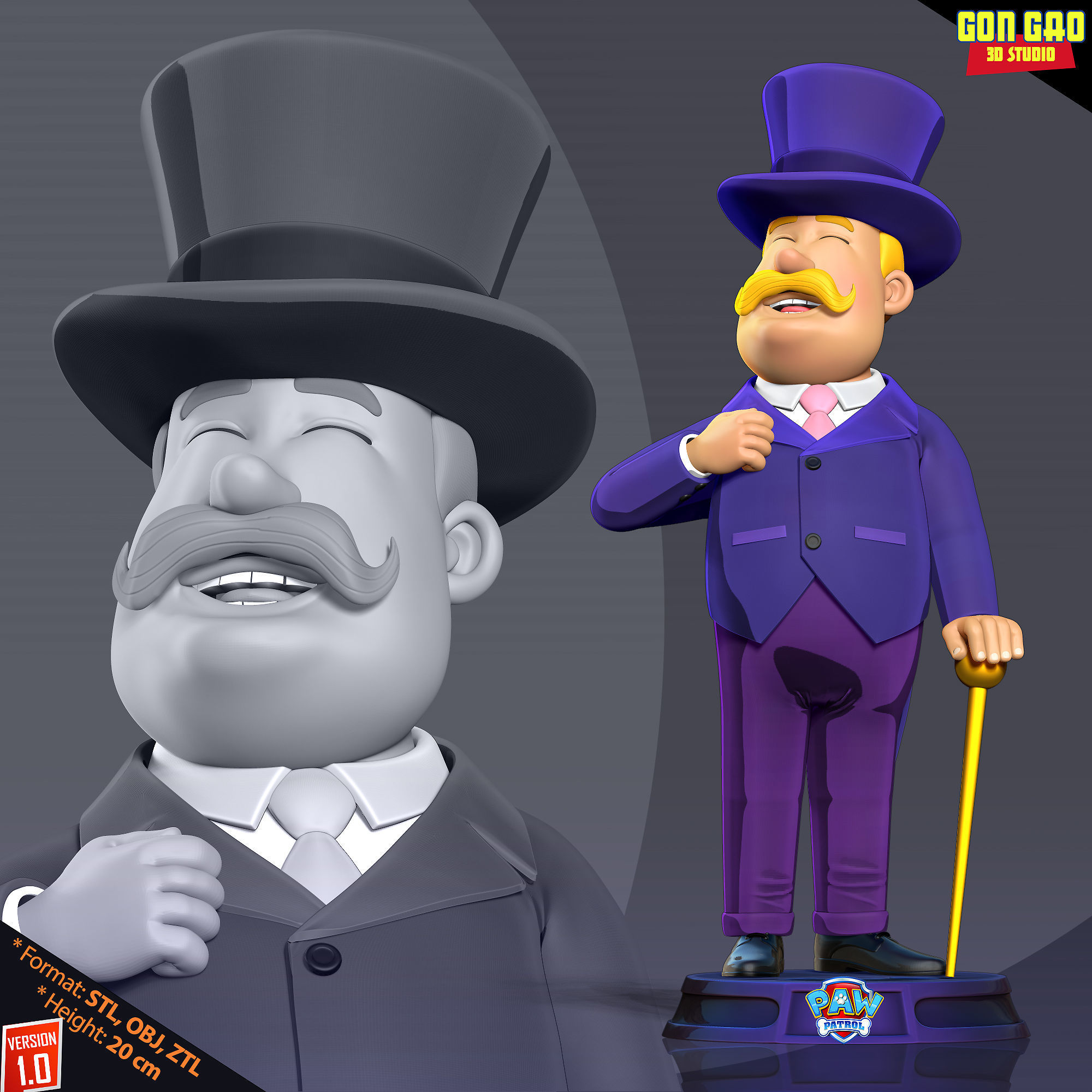 Mayor Humdinger - Paw Patrol Fanart 3D model 3D printable | CGTrader