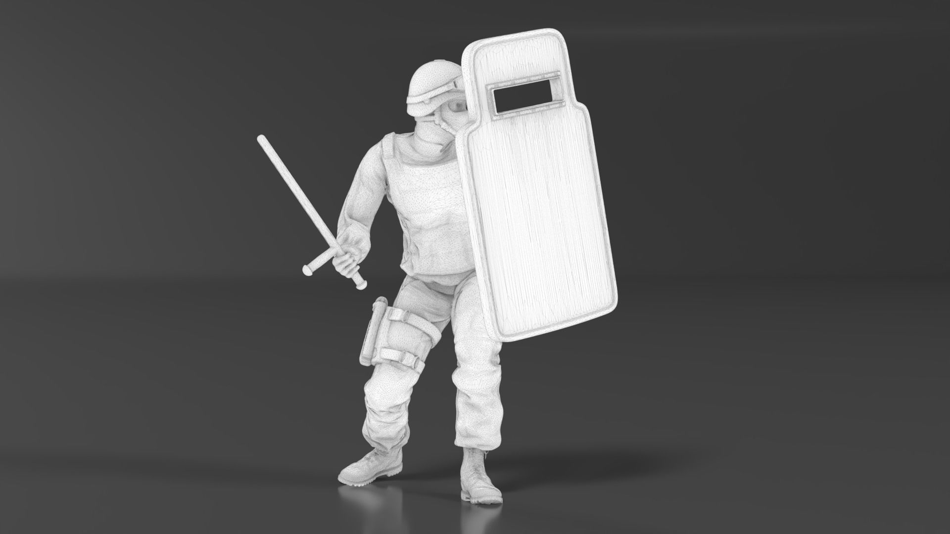 Riot Police Figure Set 01 3D model 3D printable | CGTrader