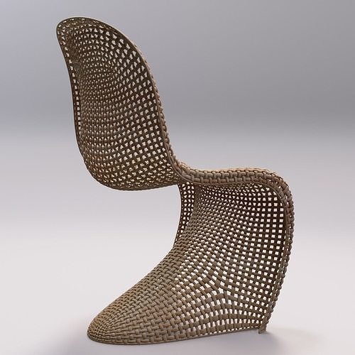 Rattan Verner Panton Chair 3D model | CGTrader