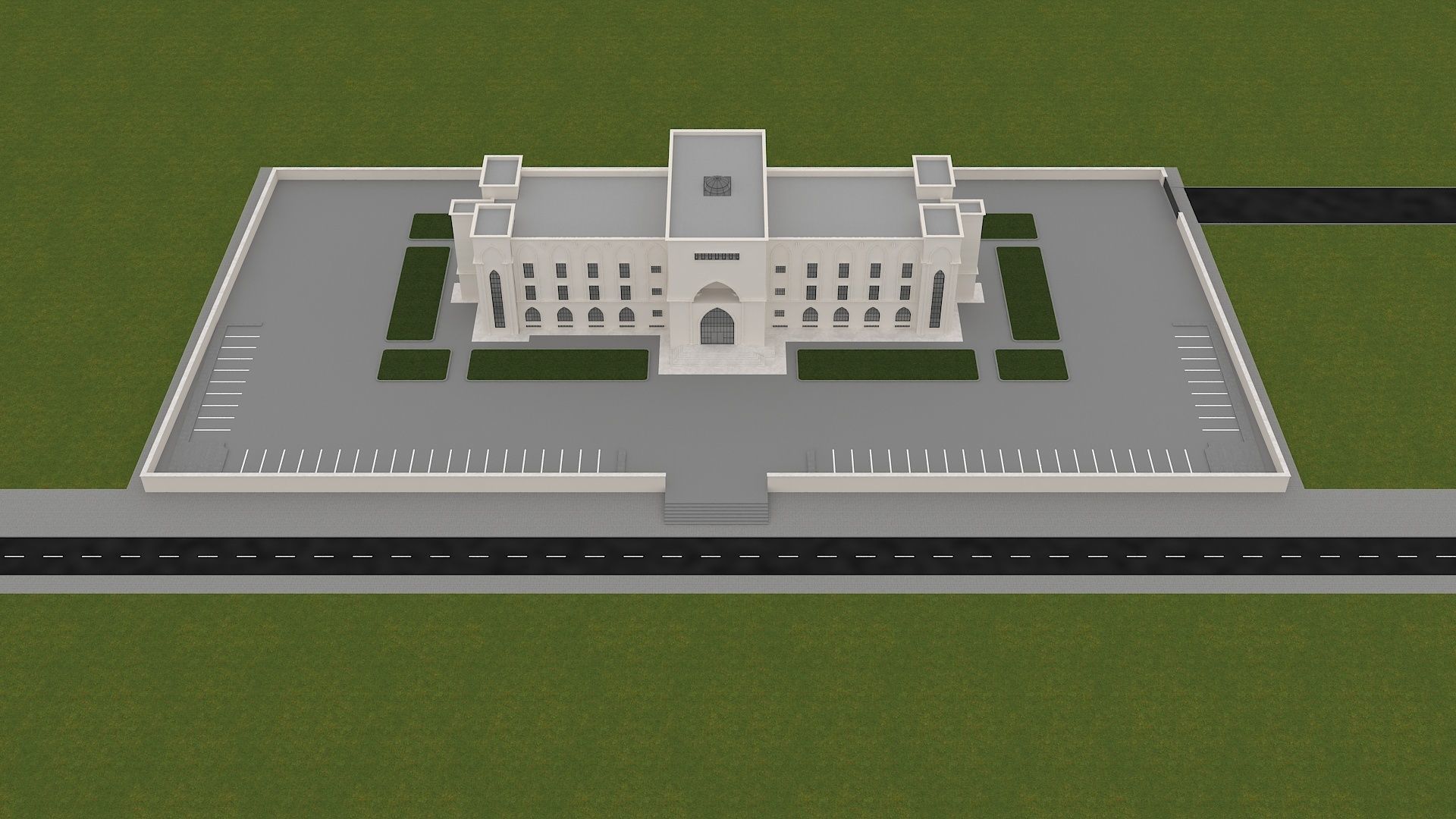 East architectural public building 3D model | CGTrader