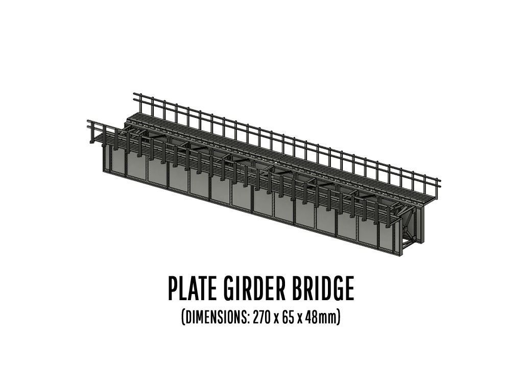 LINE-0007 Plate girder bridge riveted H0-scale 3D model 3D printable ...