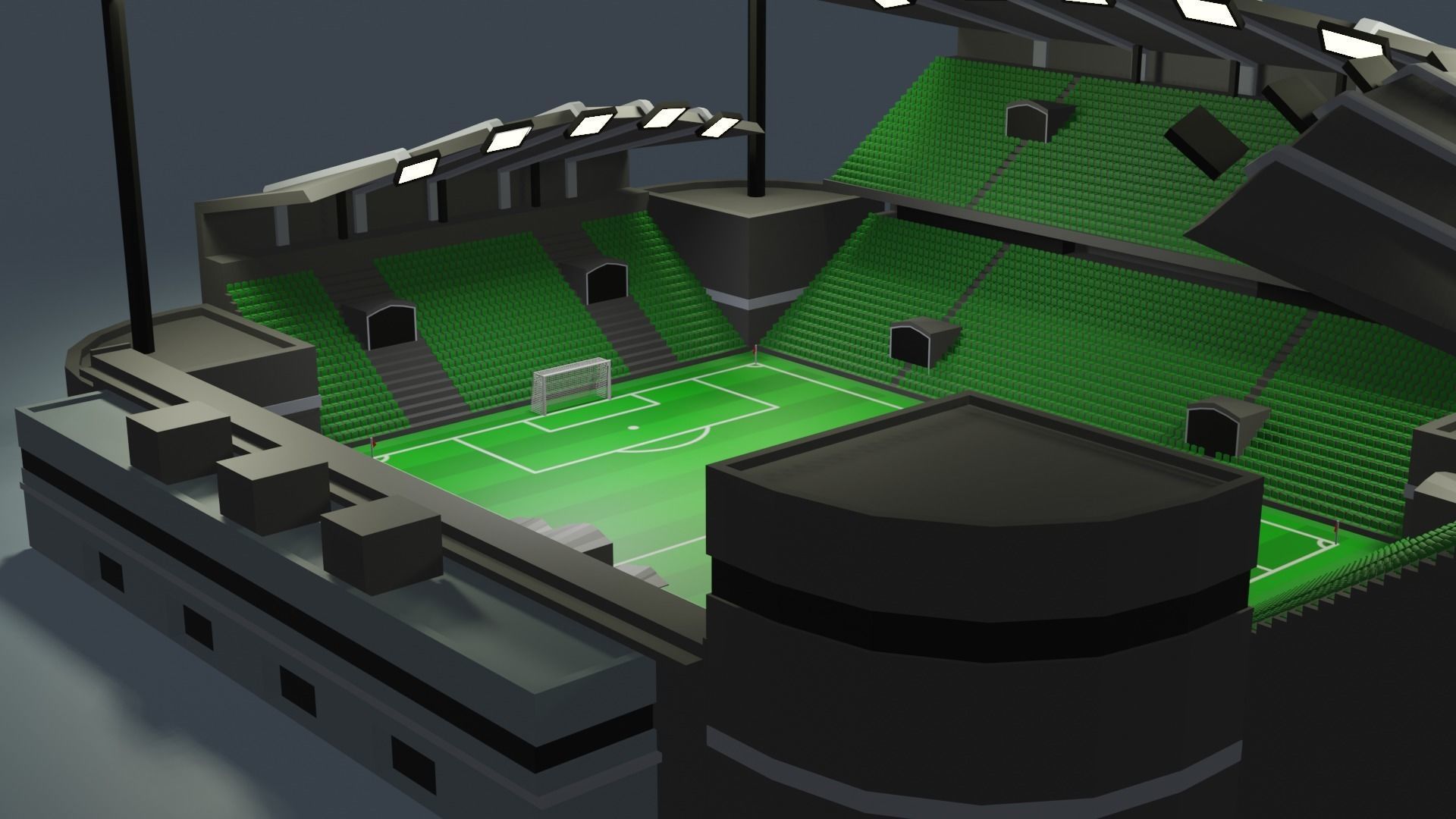 LOW POLY Football Stadium free VR / AR / low-poly 3D model | CGTrader