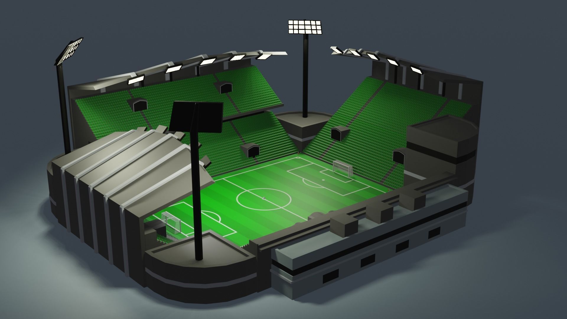 LOW POLY Football Stadium free VR / AR / low-poly 3D model | CGTrader