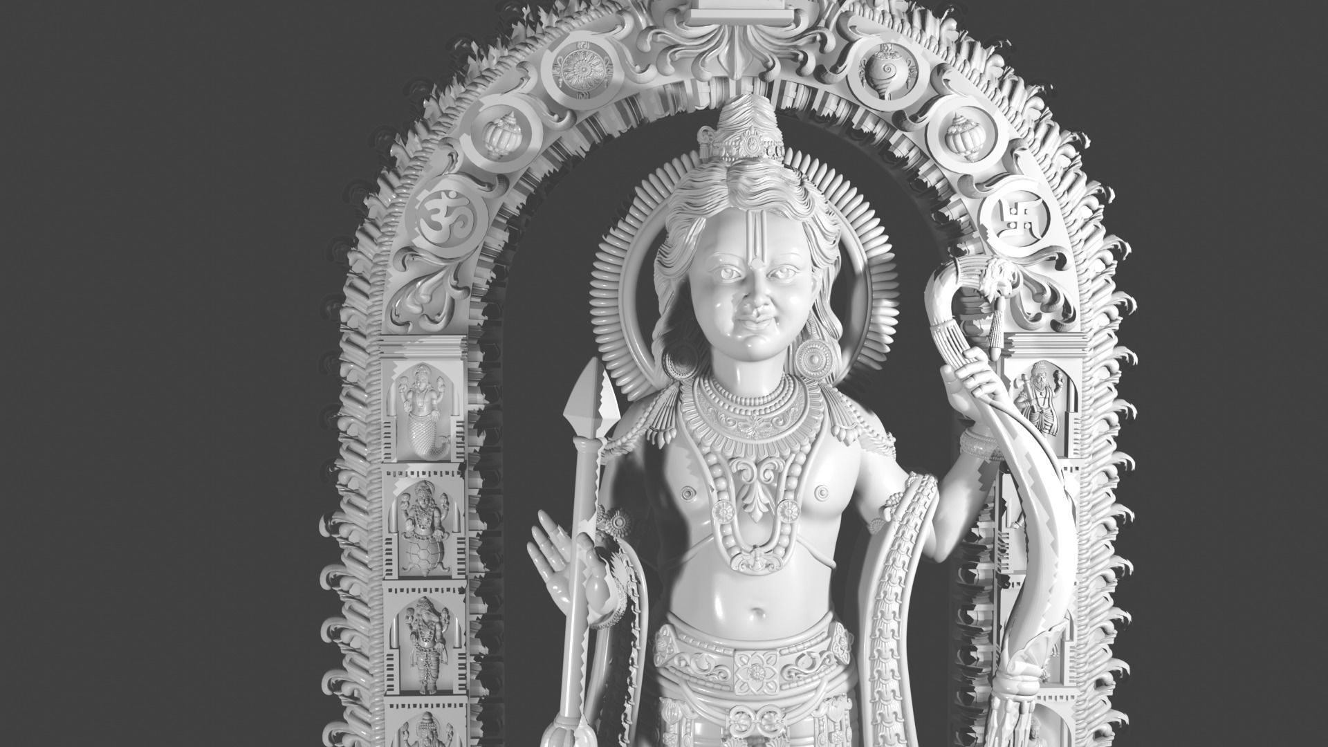 SHRI RAM LALLA 3D MODEL WITH BASE 3D model 3D printable | CGTrader