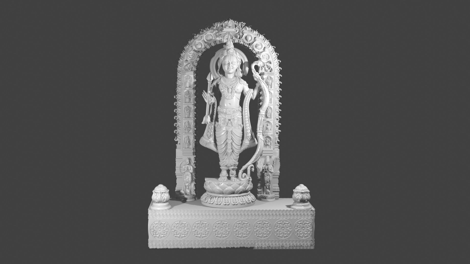 SHRI RAM LALLA 3D MODEL WITH BASE 3D model 3D printable | CGTrader