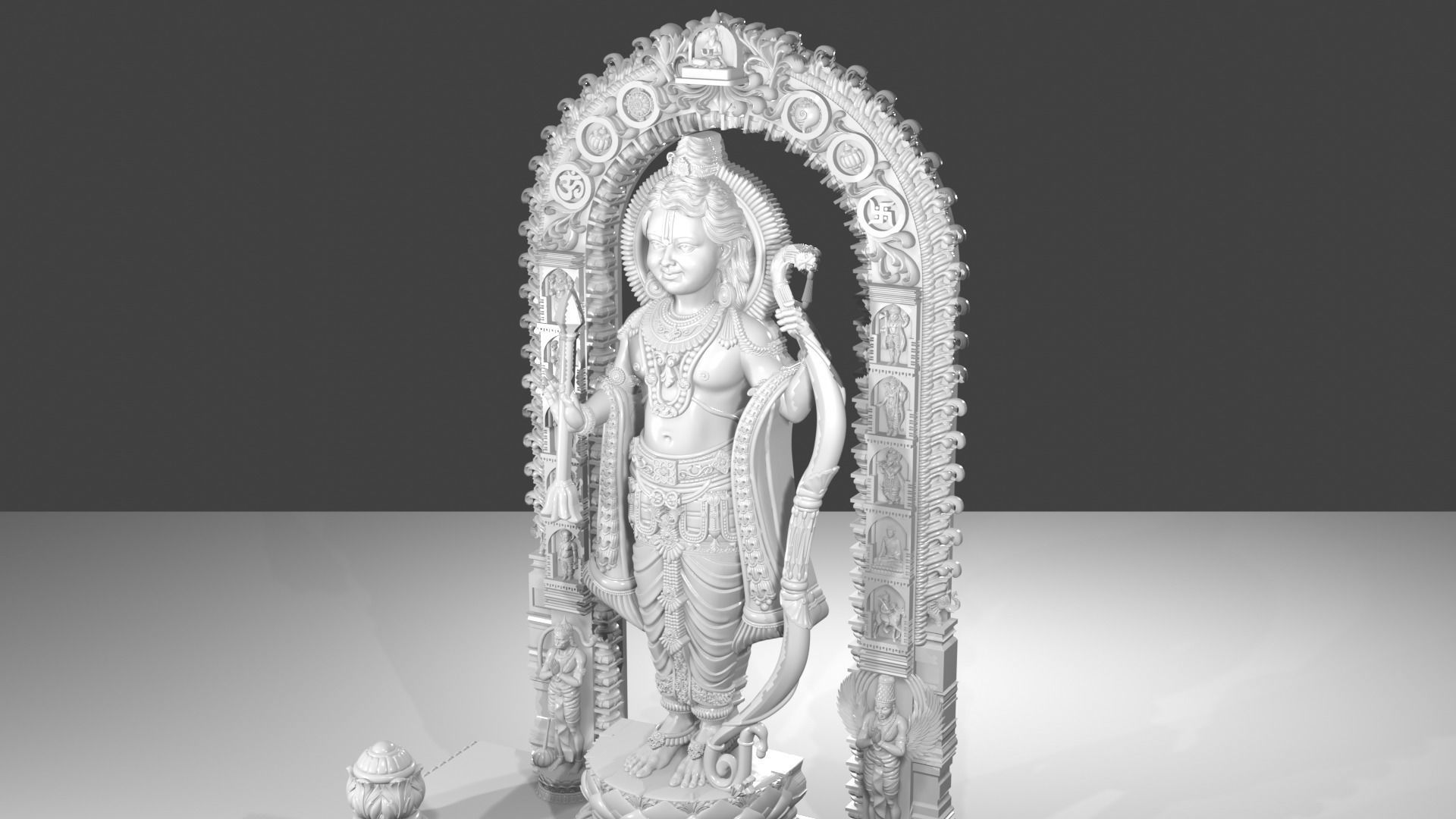 SHRI RAM LALLA 3D MODEL WITH BASE 3D model 3D printable | CGTrader