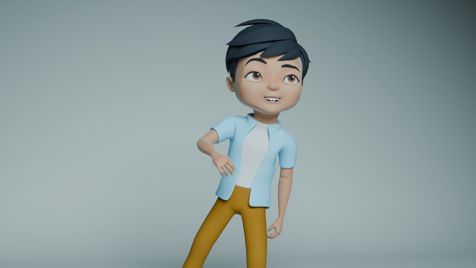 Animated Cartoon Kid 3D model animated rigged | CGTrader