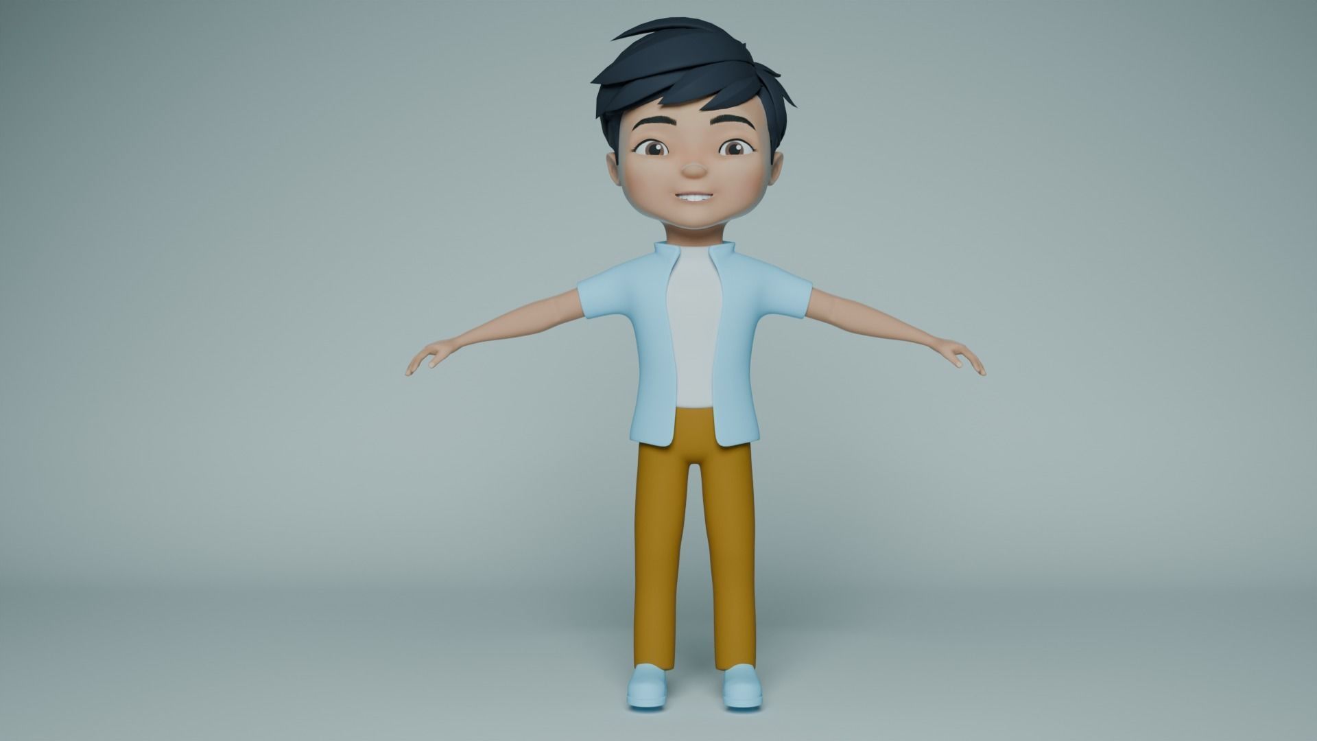 Animated Cartoon Kid 3D model animated rigged | CGTrader