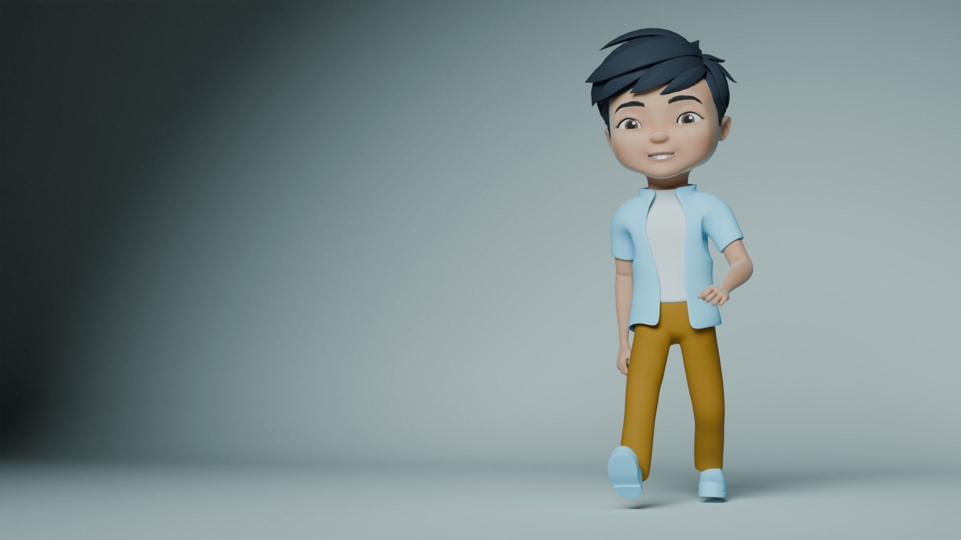 Animated Cartoon Kid 3D model animated rigged | CGTrader
