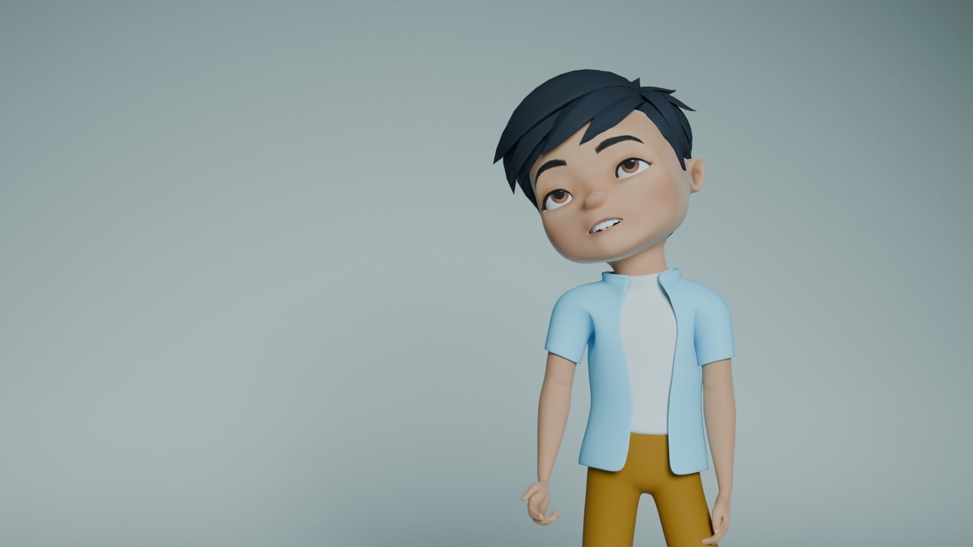 Animated Cartoon Kid 3D model animated rigged | CGTrader