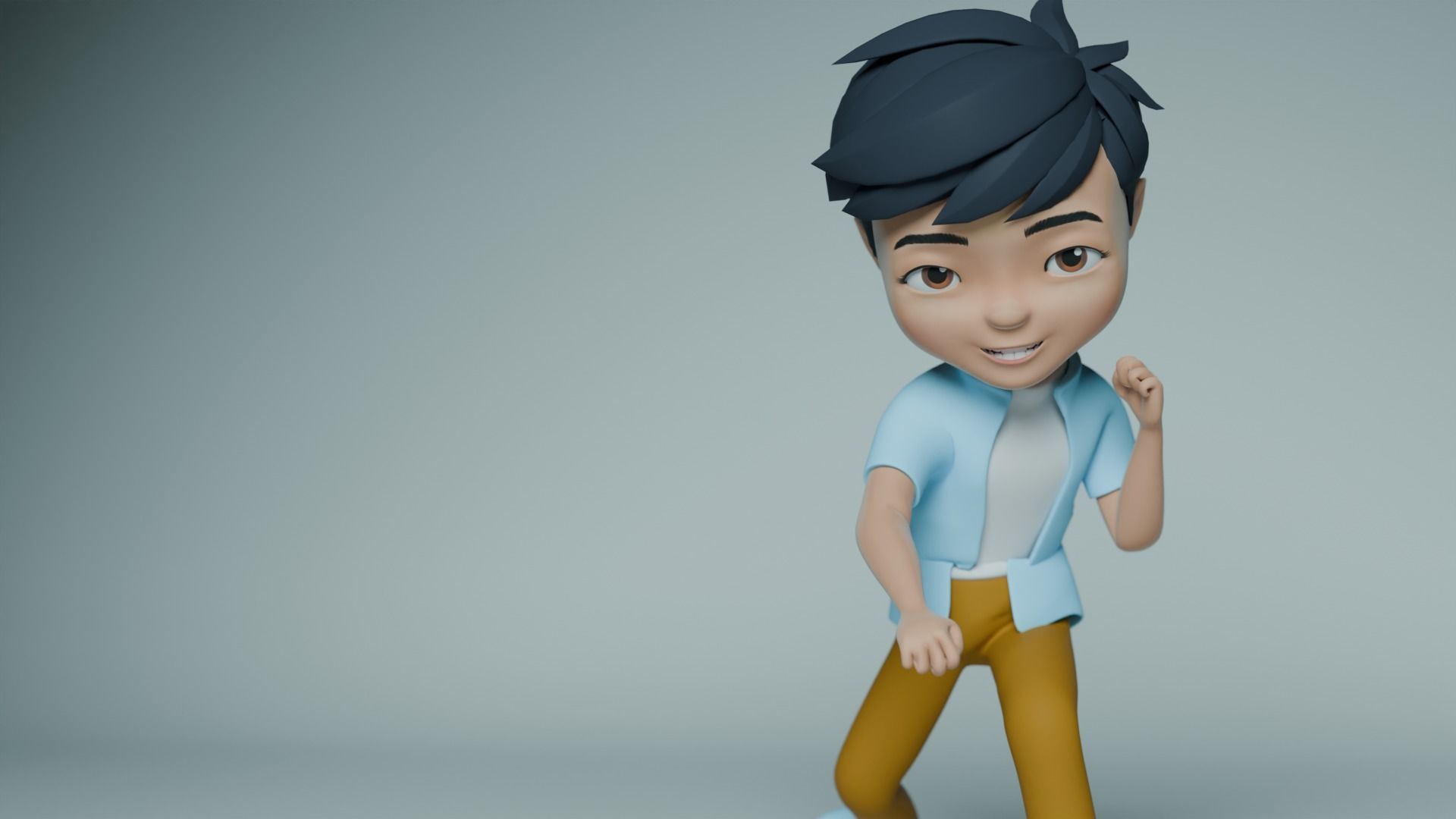 Animated Cartoon Kid 3D model animated rigged | CGTrader