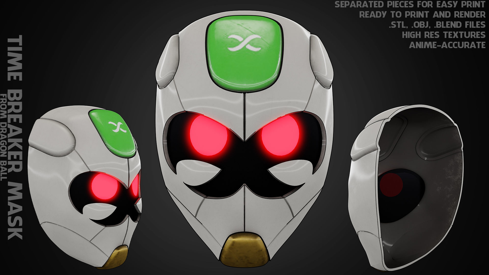 Dragon Ball Time Breaker Mask for Cosplay 3D model 3D printable | CGTrader