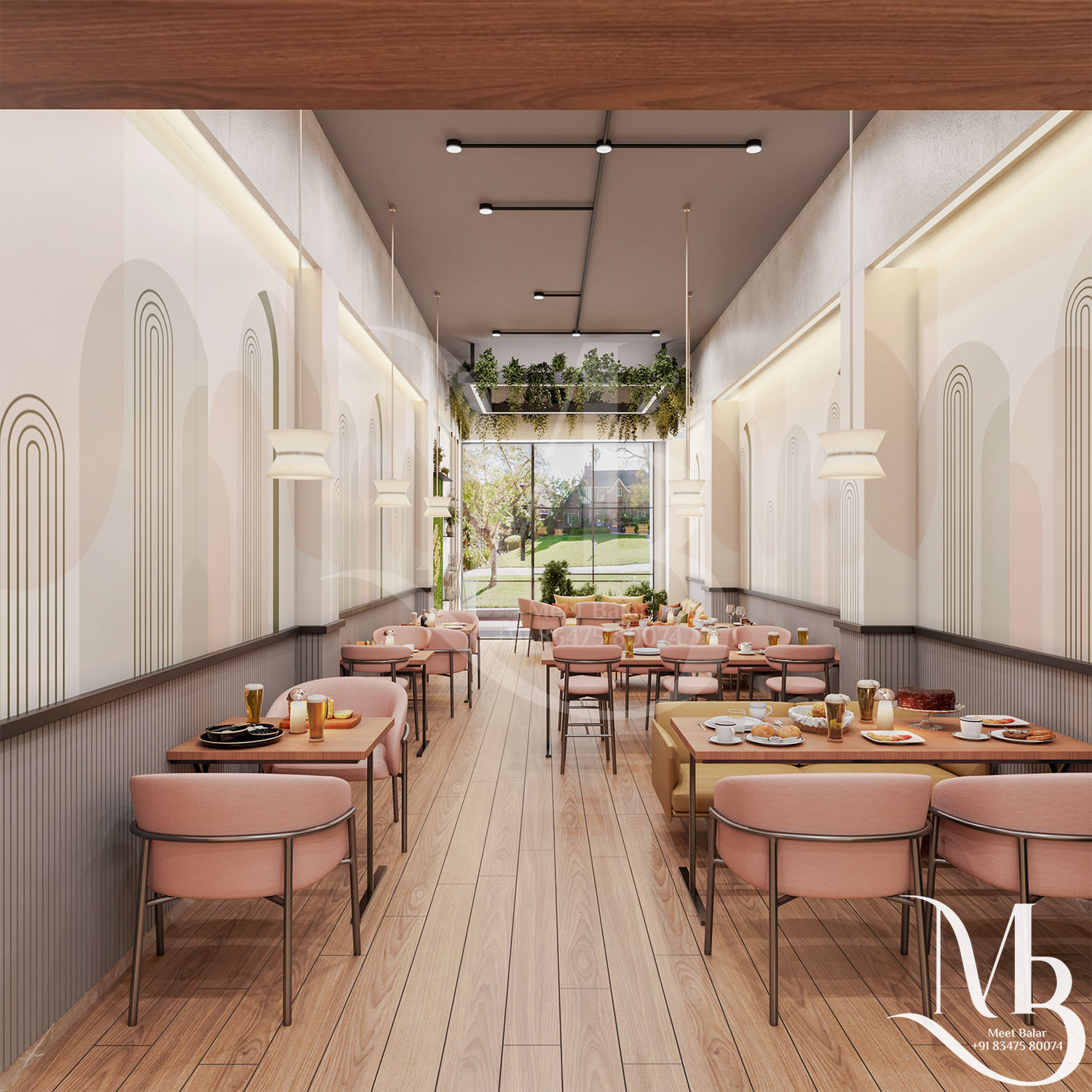 INTERIOR MODERN CAFE 3D FULL MODEL WITH LIGHTING 3D model | CGTrader