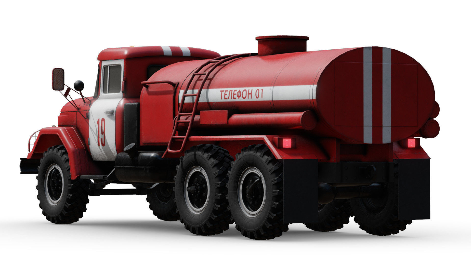 3D model Soviet Fire Service Tanker Truck VR / AR / low-poly | CGTrader