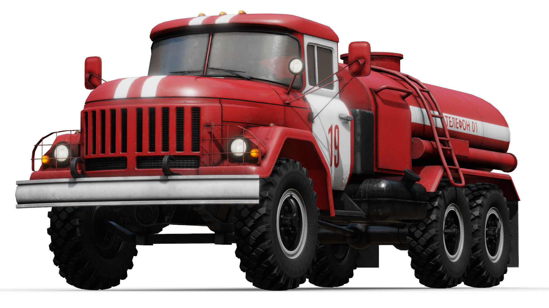 3D model Soviet Fire Service Tanker Truck VR / AR / low-poly | CGTrader