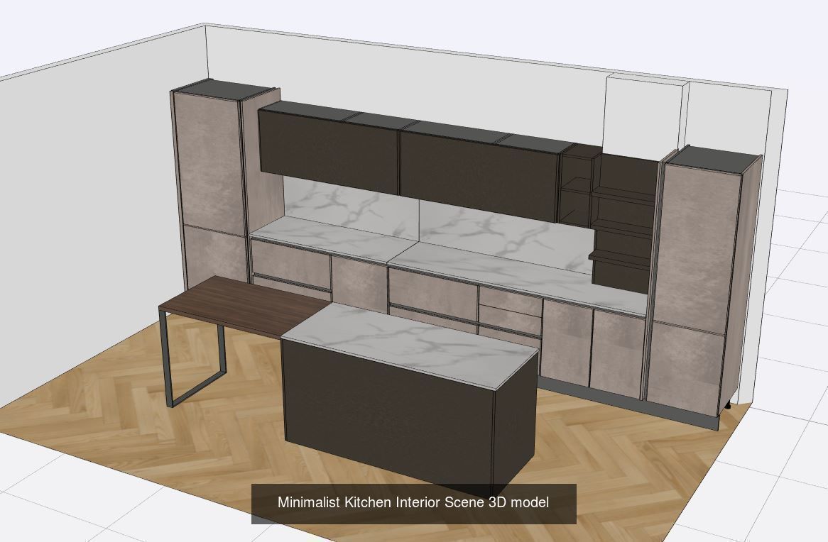 kitchen with a highly detailed Italian design 3D Model Collection ...