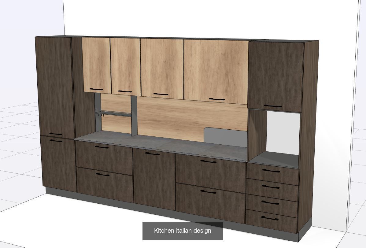 kitchen with a highly detailed Italian design 3D Model Collection ...