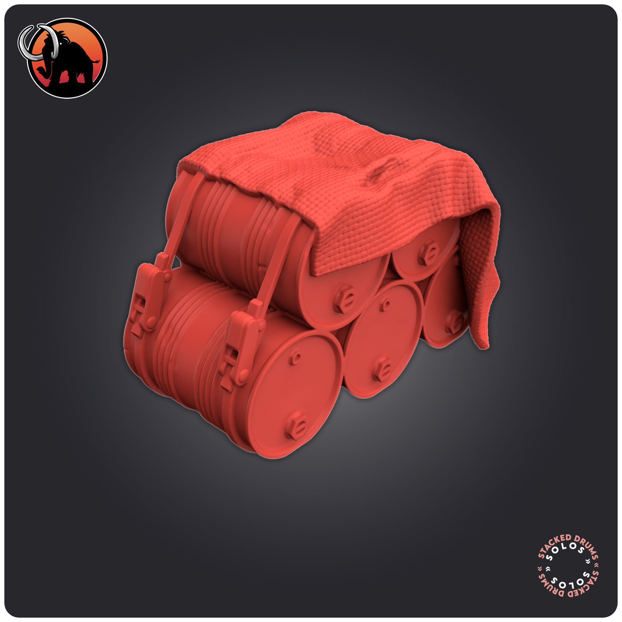 Stacked Drums 3D model 3D printable | CGTrader