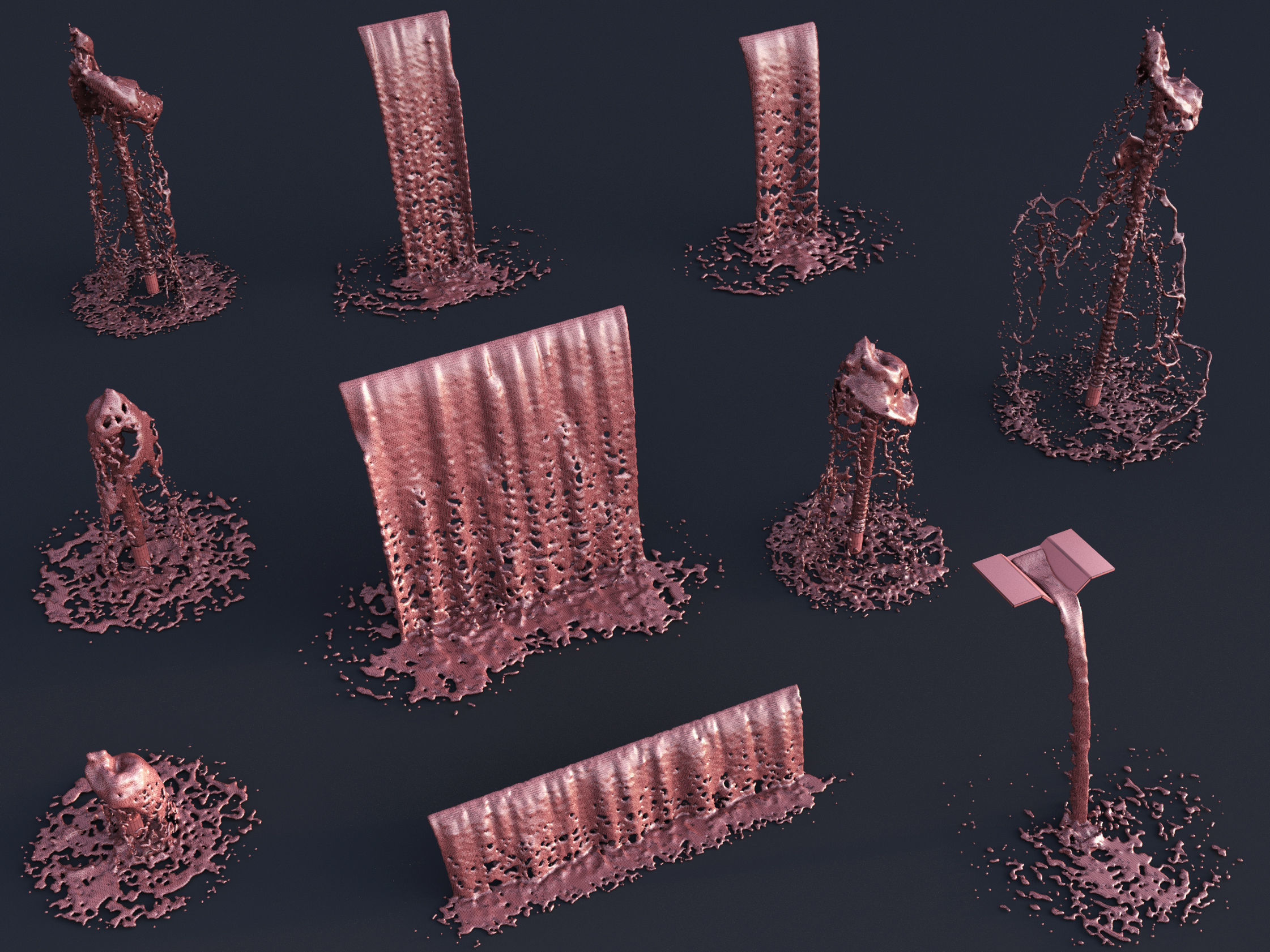 Animated water elements 3D model animated | CGTrader