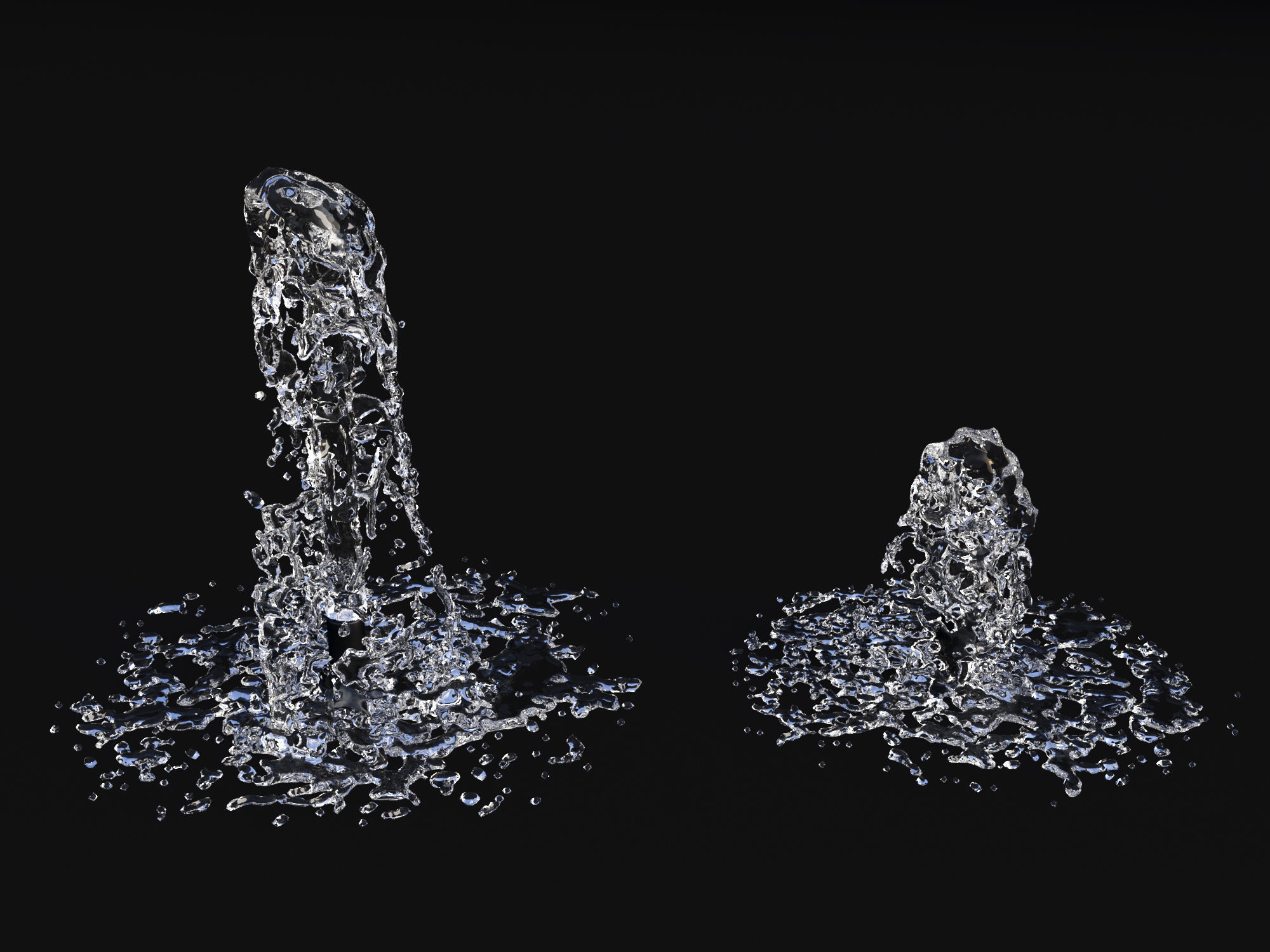 Animated water elements 3D model animated | CGTrader