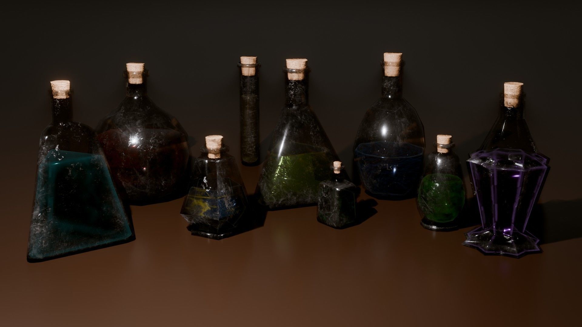 3D model Rpg Potions Set VR / AR / low-poly | CGTrader