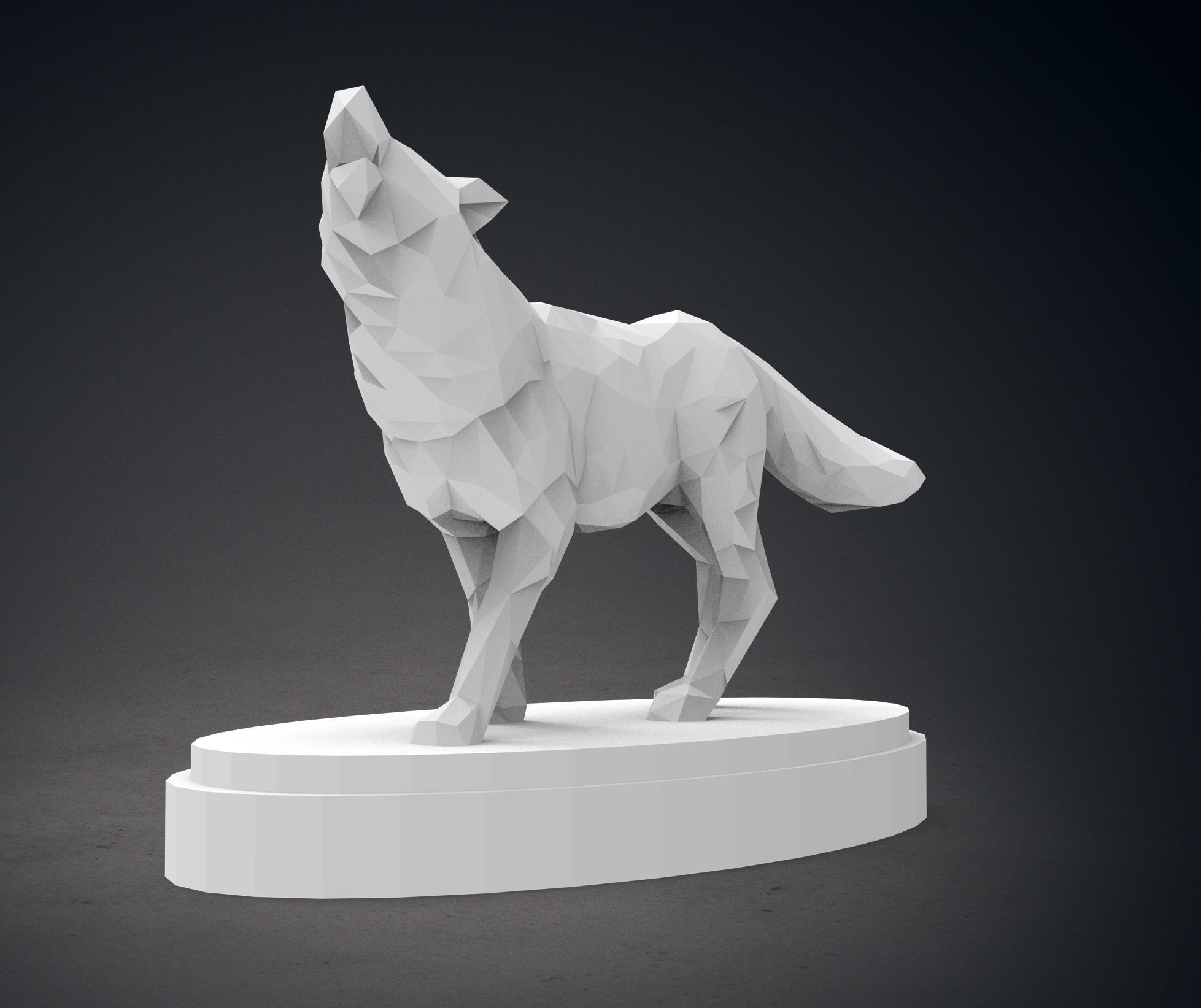 LOW POLY WOLF STATUE 3D model 3D printable | CGTrader