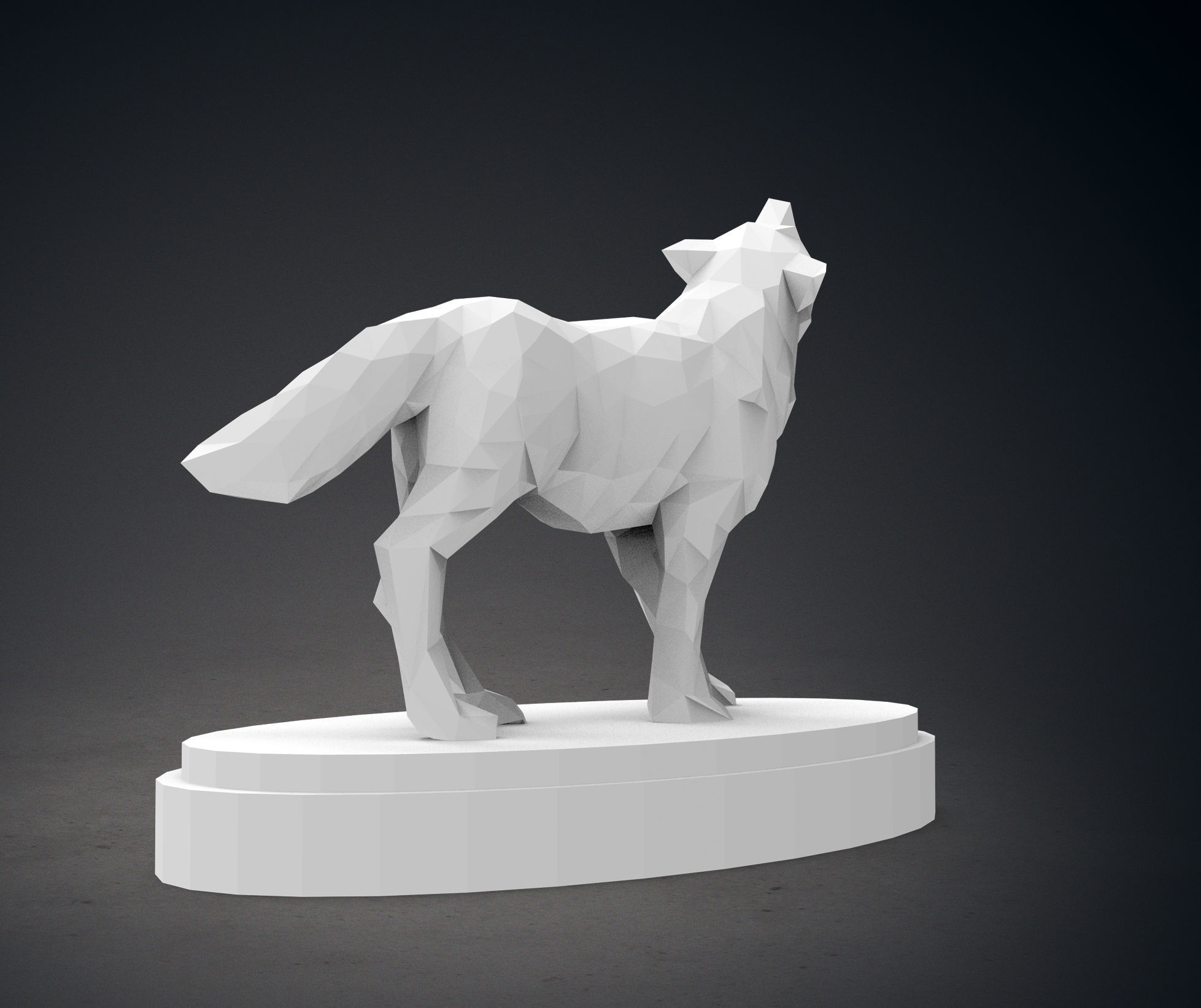LOW POLY WOLF STATUE 3D model 3D printable | CGTrader